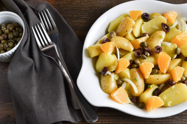 Potato salad with orange and Greek katiki cheese - Off a diet